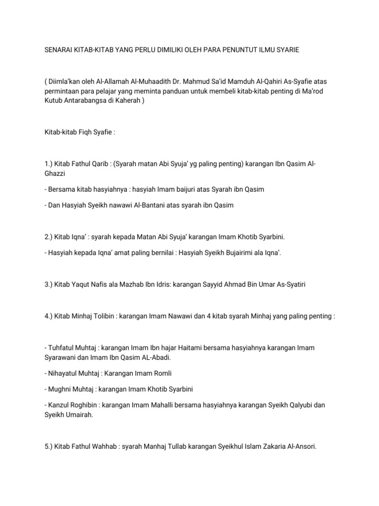 Share 'SENARAI LIST KITAB | PDF
