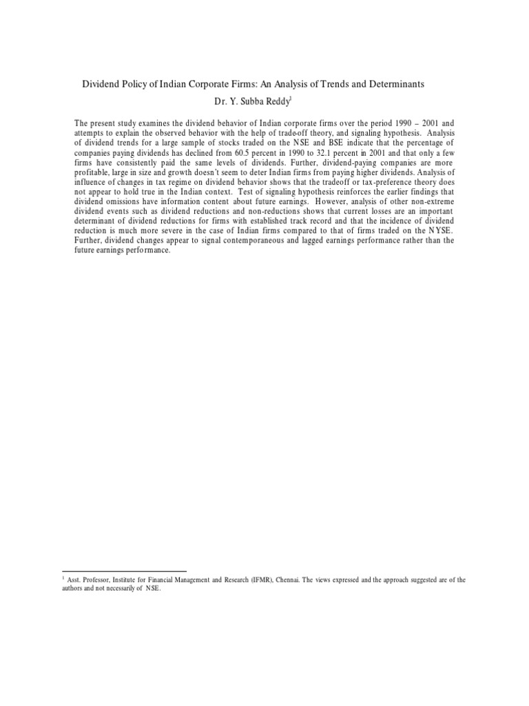 Subba Reddy | PDF | Dividend | Investing