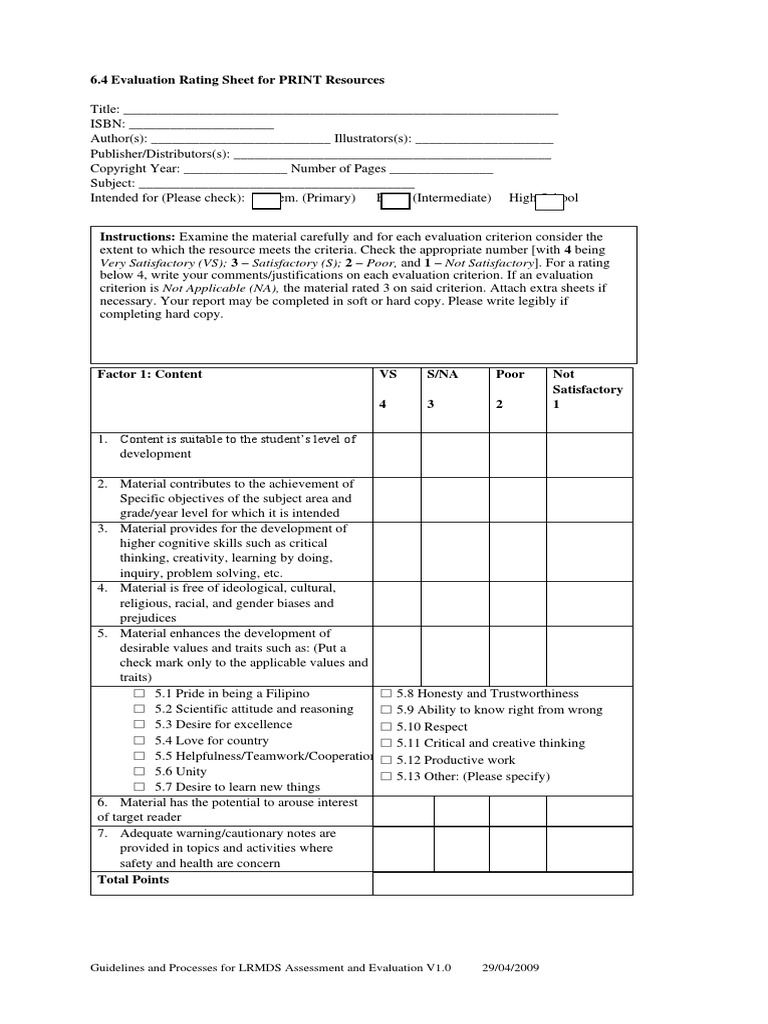 Evaluation Tool For Learning Resources | PDF | Hyperlink | Menu (Computing)