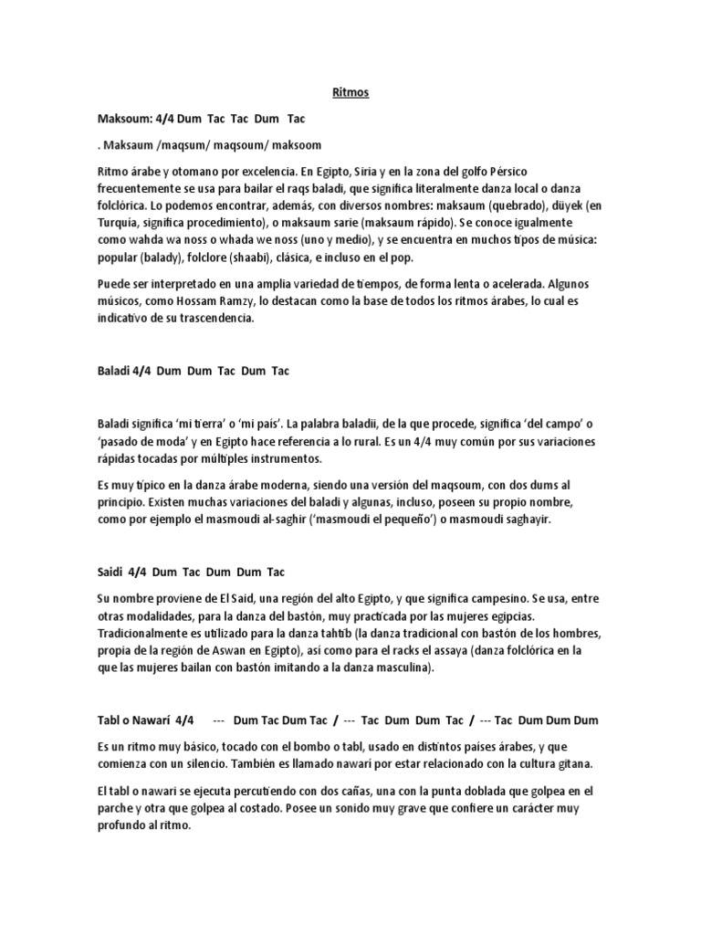 Ritmos 1 | PDF | Bailes | Egipto