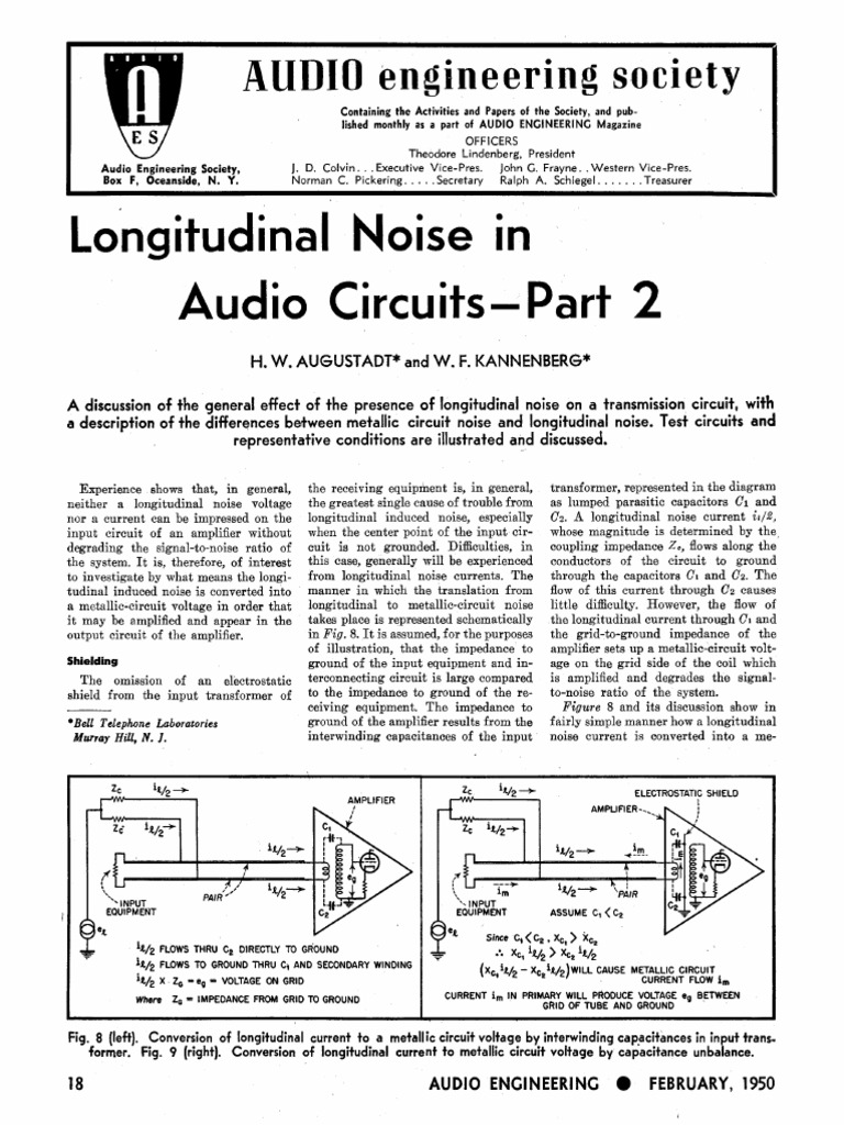Longitudinal Noise in Audio Circuits: How an Unbalanced Input ... Longitudinal Noise in Audio Circuits: How an Unbalanced Input ...