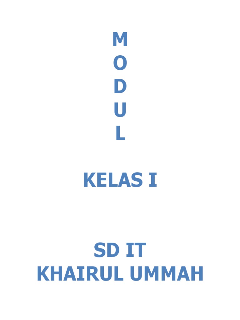 Modul Pembelajaran Kelas 1 SD IT Khairul Ummah | PDF | Seni & Disiplin ...