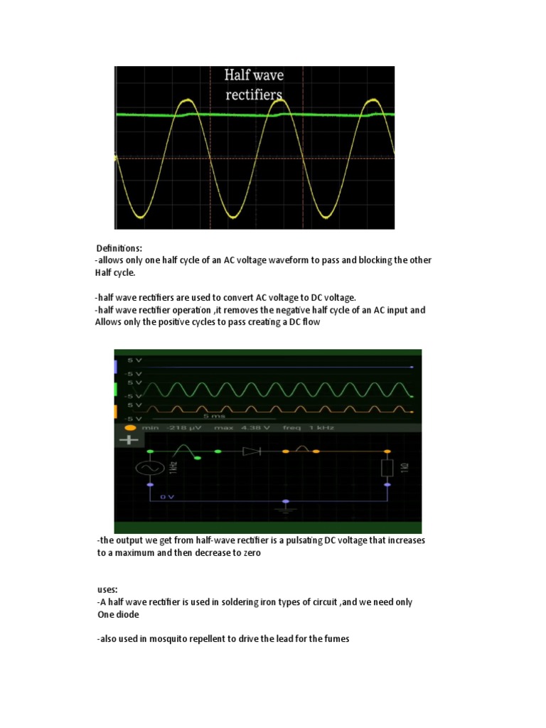 Half Wave Rectifiers | PDF | Rectifier | Manufactured Goods
