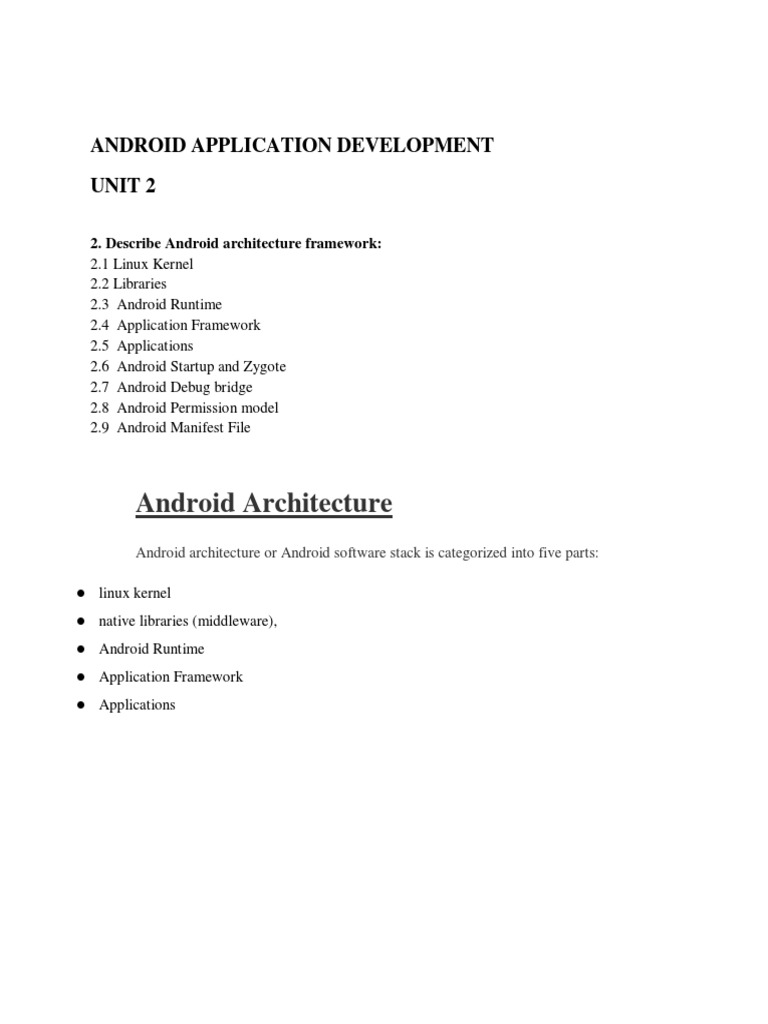 Android Architecture: Describing the Key Components of the Android ...