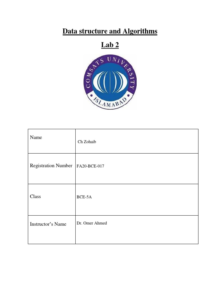 Data Structure And Algorithum Lab 02 Pdf Pointer Computer Programming Data Management