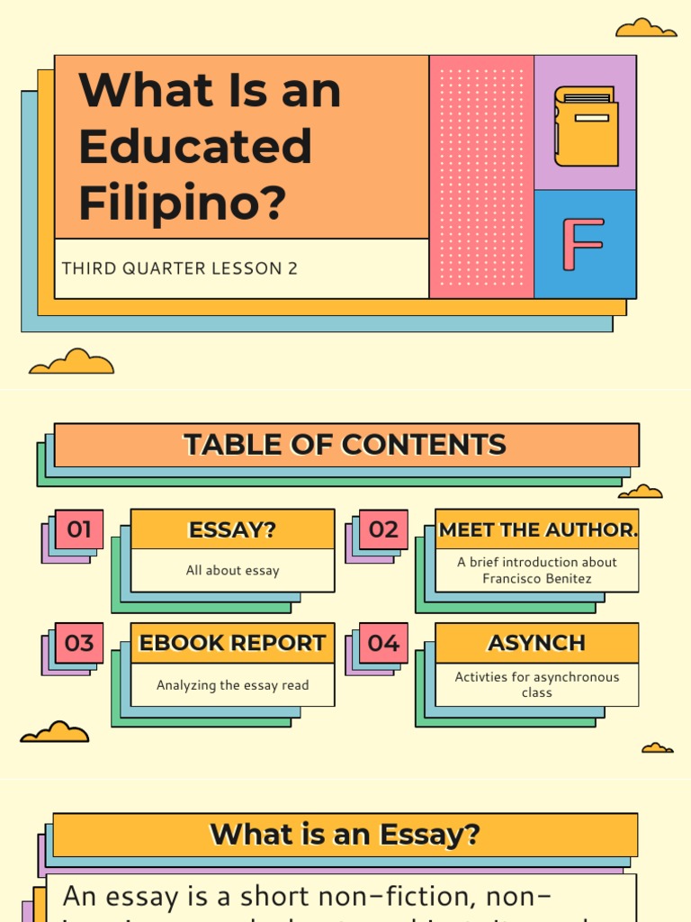 EL 113 What Is An Educated Filipino? | PDF | Essays | Cognition