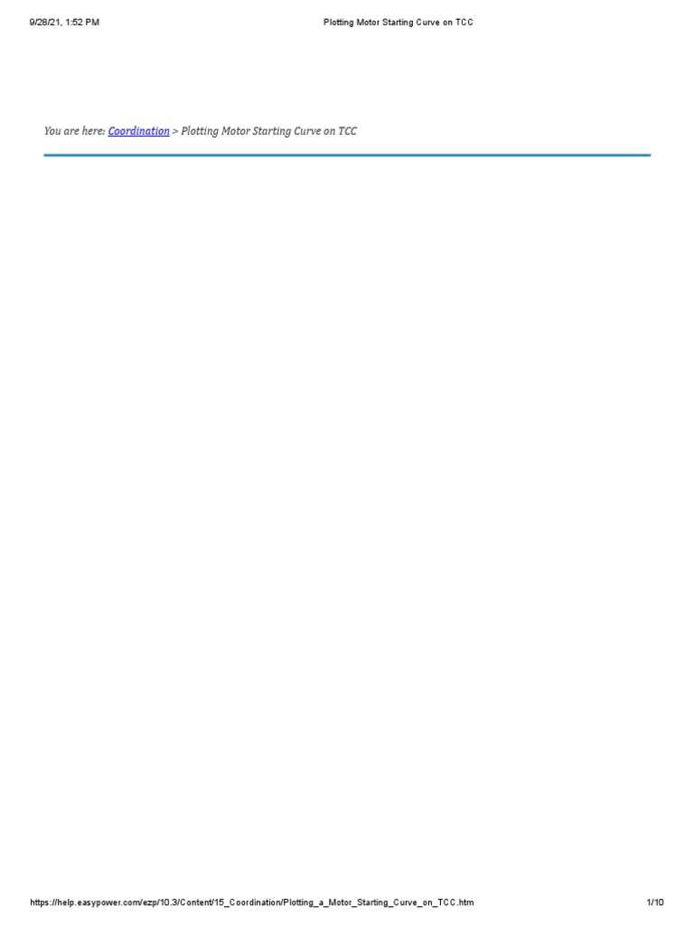 Plotting Motor Starting Curve On TCC | PDF