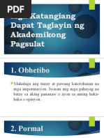 Akademiko at Di Akademikong Pagsulat | PDF