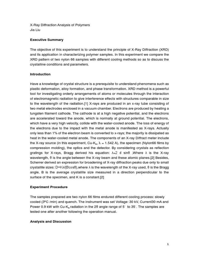 XRD Lab Report 2 1 | PDF | X Ray Crystallography | Electron