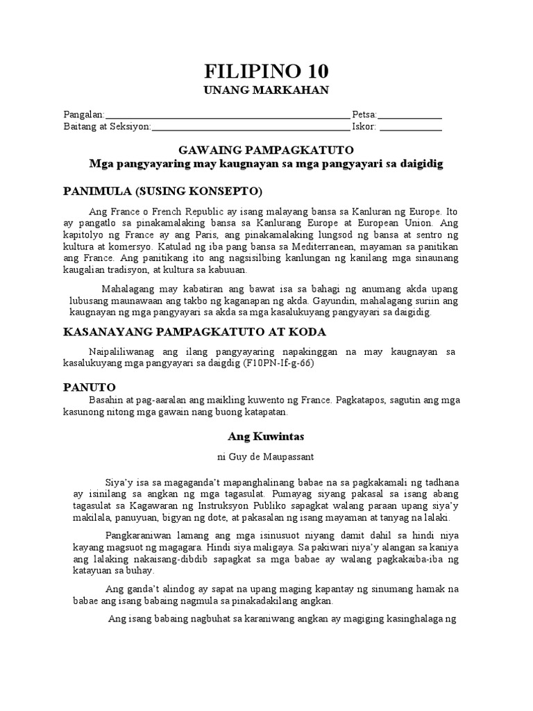 Filipino 10-25 | PDF