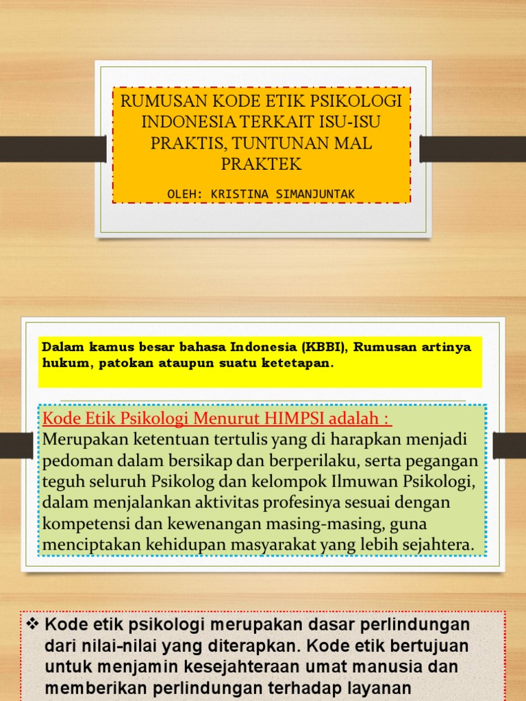 Kode Etik Psikologi dan Isu Malpraktik | PDF | Pengembangan Diri