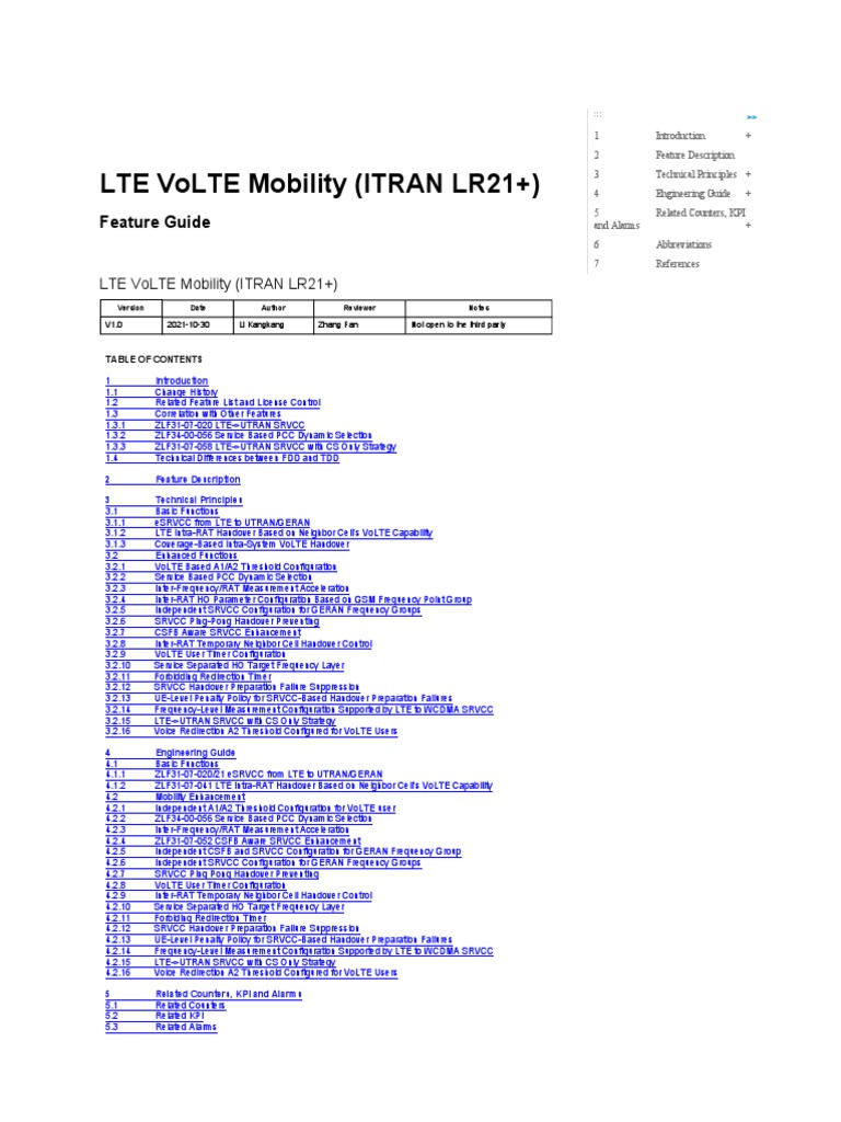 LR Volte | PDF | Lte (Telecommunication) | Radio Resource Management
