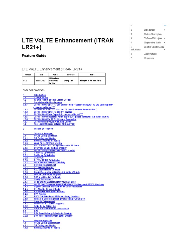 LR Volte Enhancement | PDF | Network Congestion | Lte (Telecommunication)