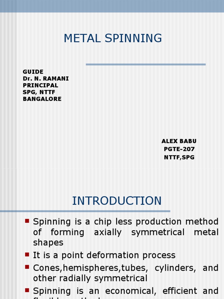 Metal Spinning | PDF | Mechanical Engineering | Materials