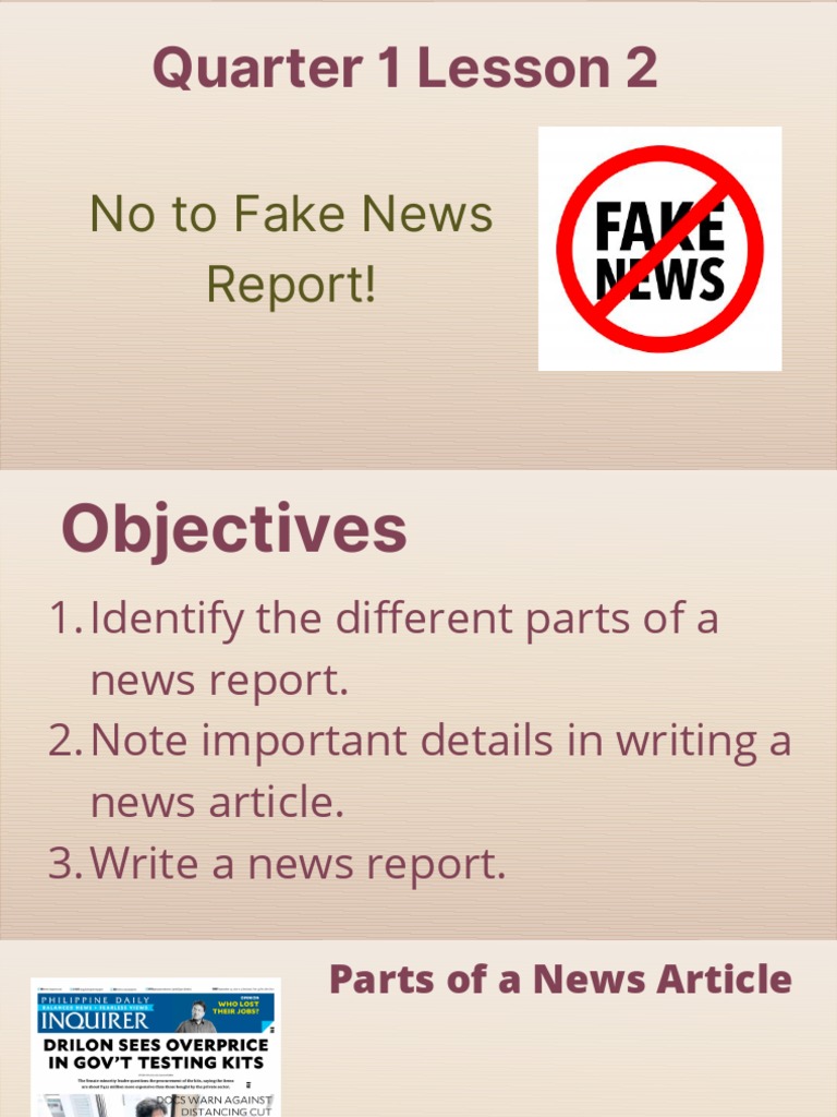 Parts of A News Report | PDF