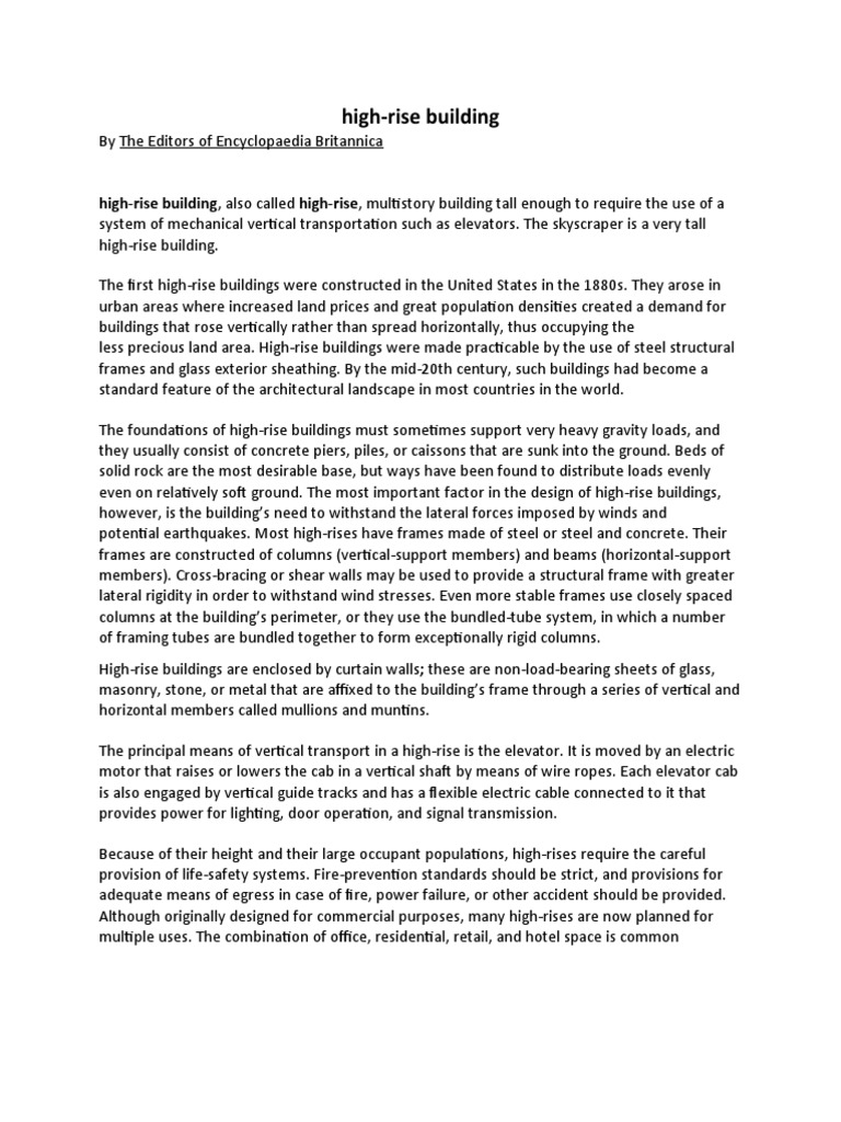 High-Rise Building Notes | PDF | Beam (Structure) | Truss