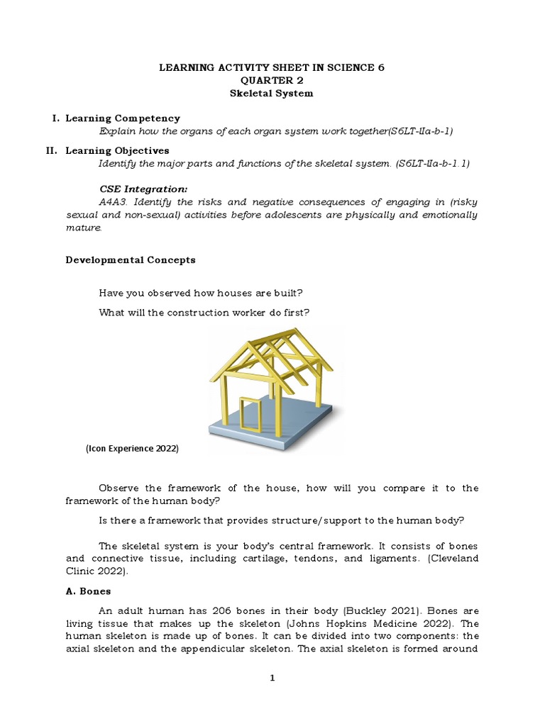 Science 6 Skeletal System | PDF | Skeleton | Bone