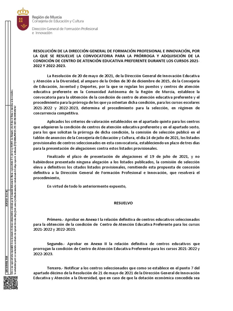 172602-ResolDEF Centrospref21 22 | PDF | Gestión de recursos humanos ...