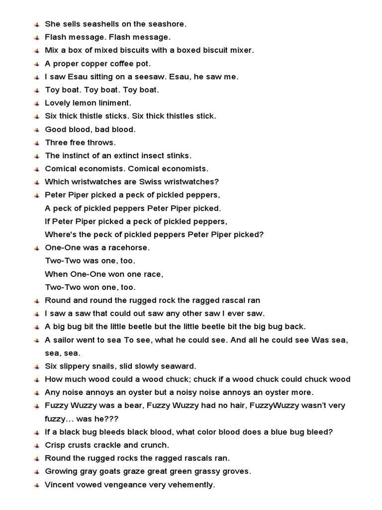 Tongue Twisters | PDF | Mystery, Thriller & Crime Fiction