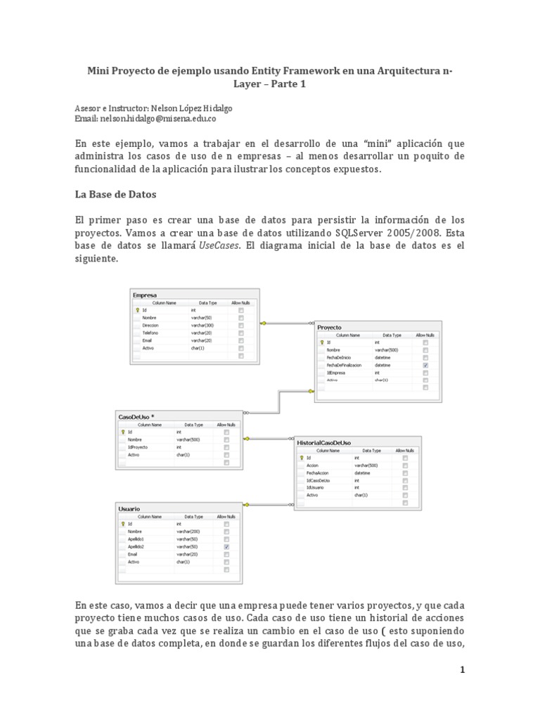El Entity Framework En Una Arquitectura N Pdf Bases De Datos Archivo De Computadora 