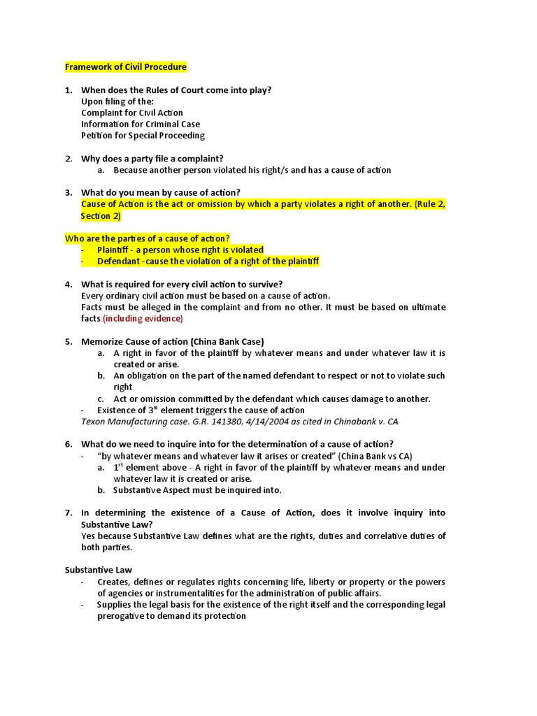 Practice Court 1 - Atty. Ikzon | PDF | Pleading | Cause Of Action