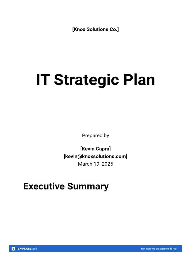 IT Strategic Plan Template | PDF