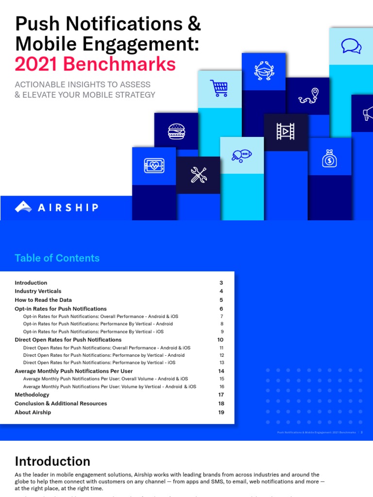 Push Notifications Mobile Engagement 2021 Benchmarks | PDF | Ios | Android (Operating System)