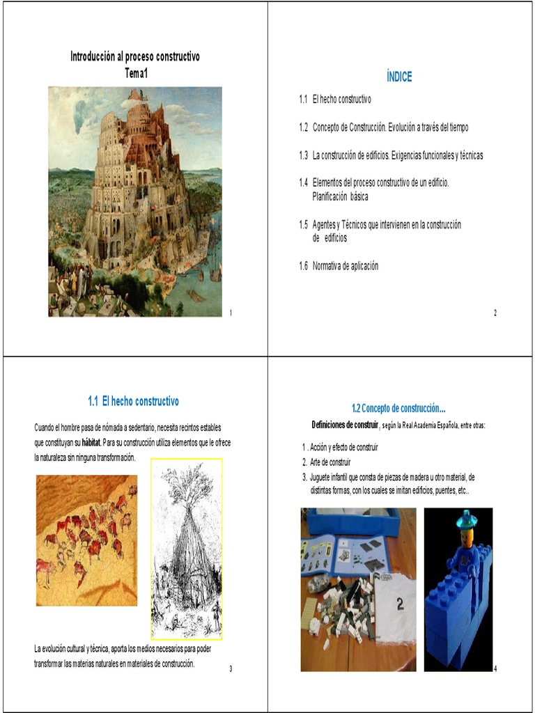 TEMA 1 - Introducción Proceso Constructivo | PDF | Arquitecto | Memoria
