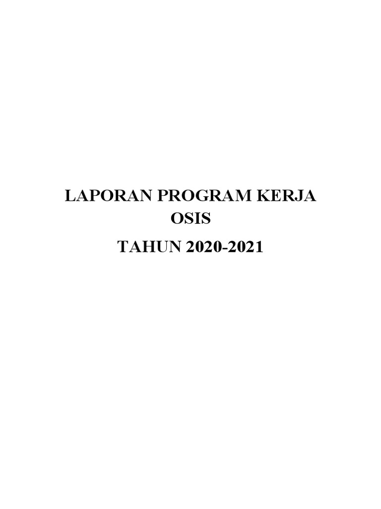 Laporan Program Kerja Osis | PDF