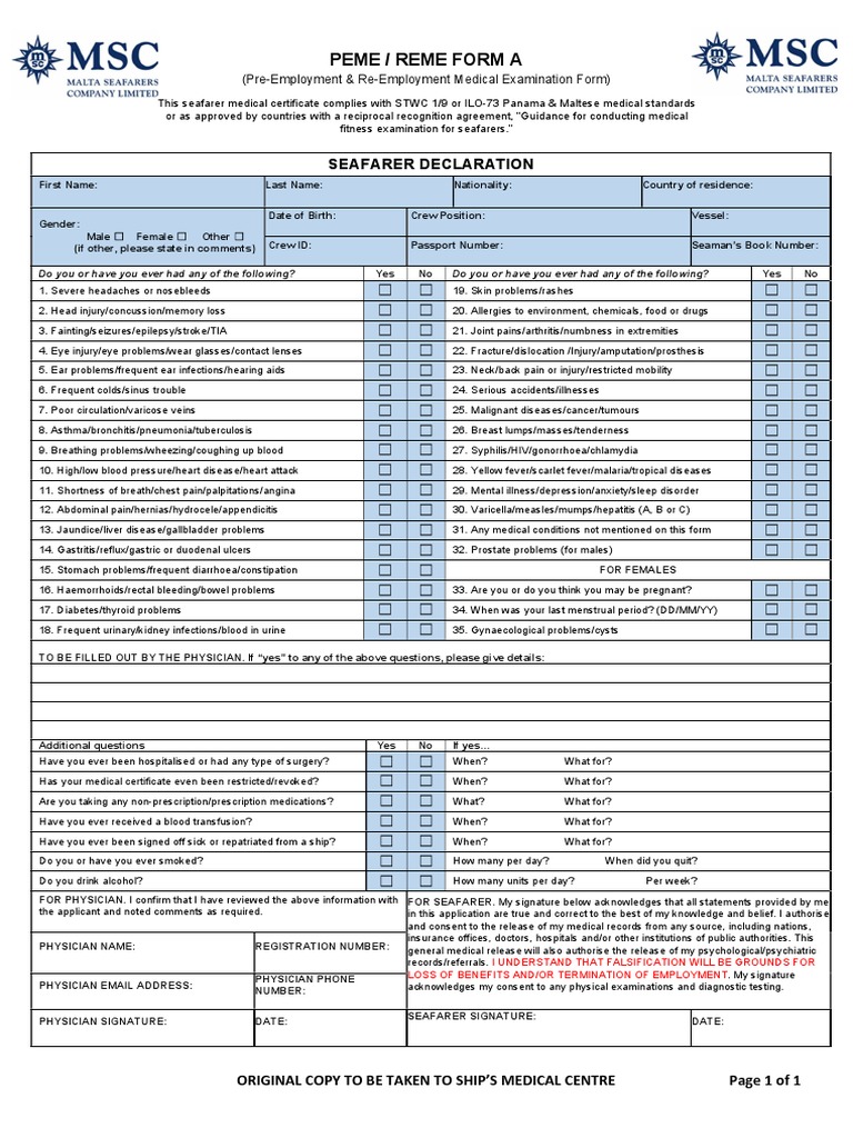 Peme Reme Form A | PDF | Physician | Informed Consent