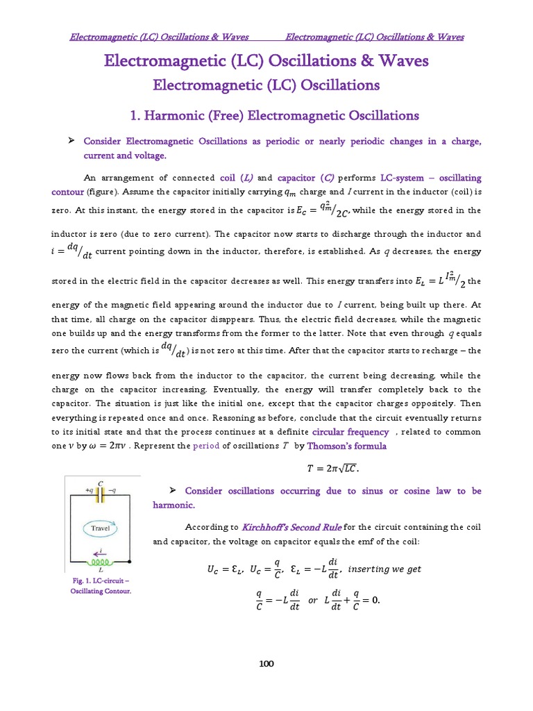 LC-Oscillations and Waves | PDF | Inductor | Electric Field