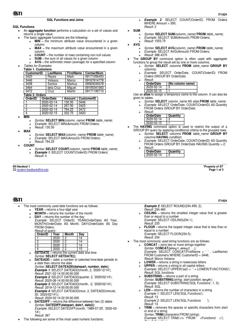 SQL Basics | PDF | Software Engineering | Mathematics SQL Basics | PDF | Software Engineering | Mathematics