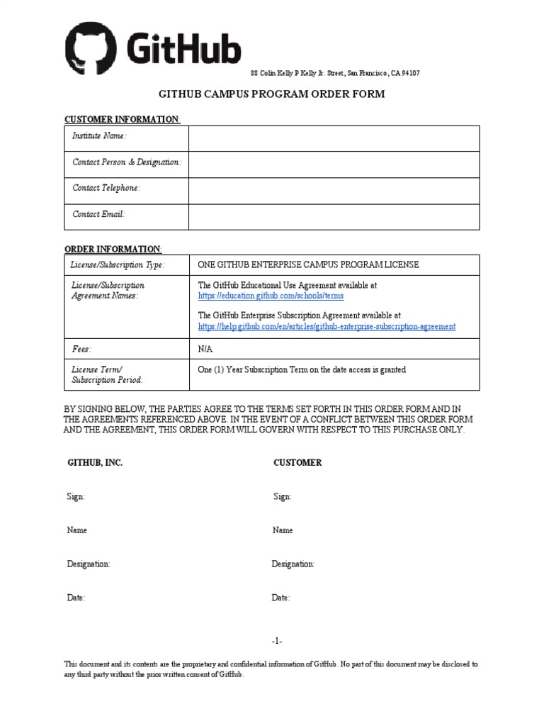 Campus Program Order Form | PDF