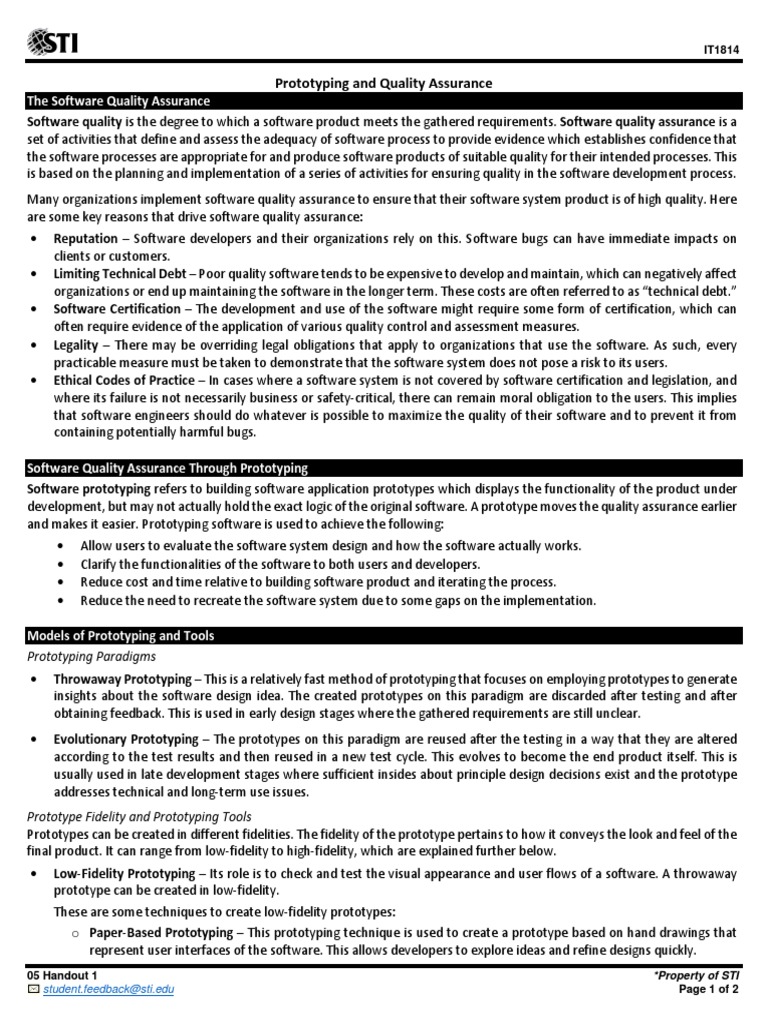 05 Handout 1 (Pre-Finals) | PDF | Software Prototyping | Prototype