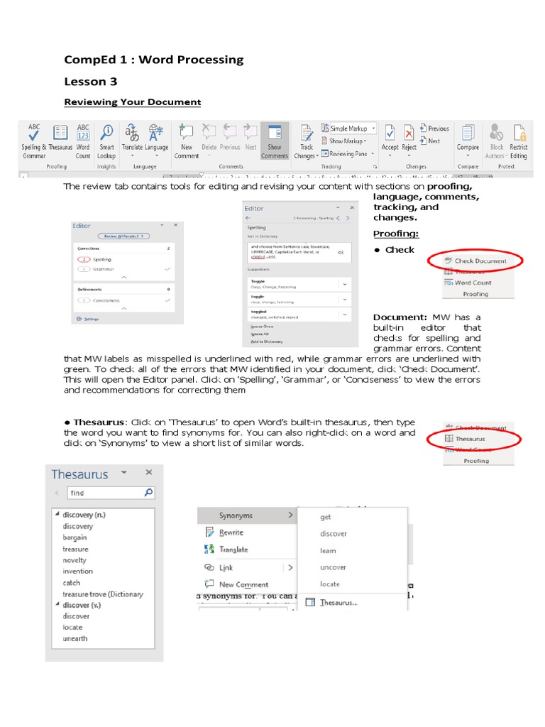 CompEd1 Lesson 3 | PDF | Paragraph | Menu (Computing)