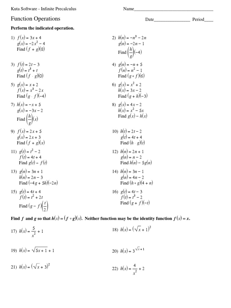01 - Function Operations | PDF | Mathematics