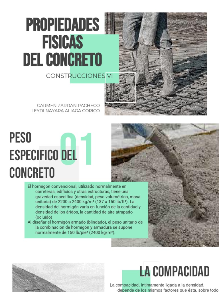 Propiedades Fisicas Del Concreto | PDF | Hormigón | Naturaleza