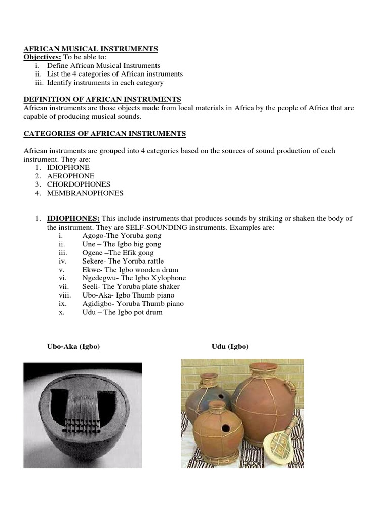 African Musical Instruments | PDF | Musical Instruments | String ...