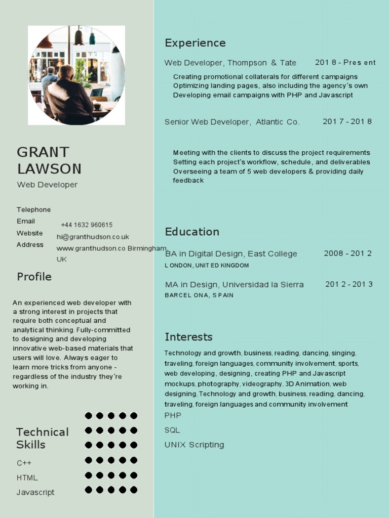 CV Template CANVA 5 | PDF | World Wide Web | Internet & Web