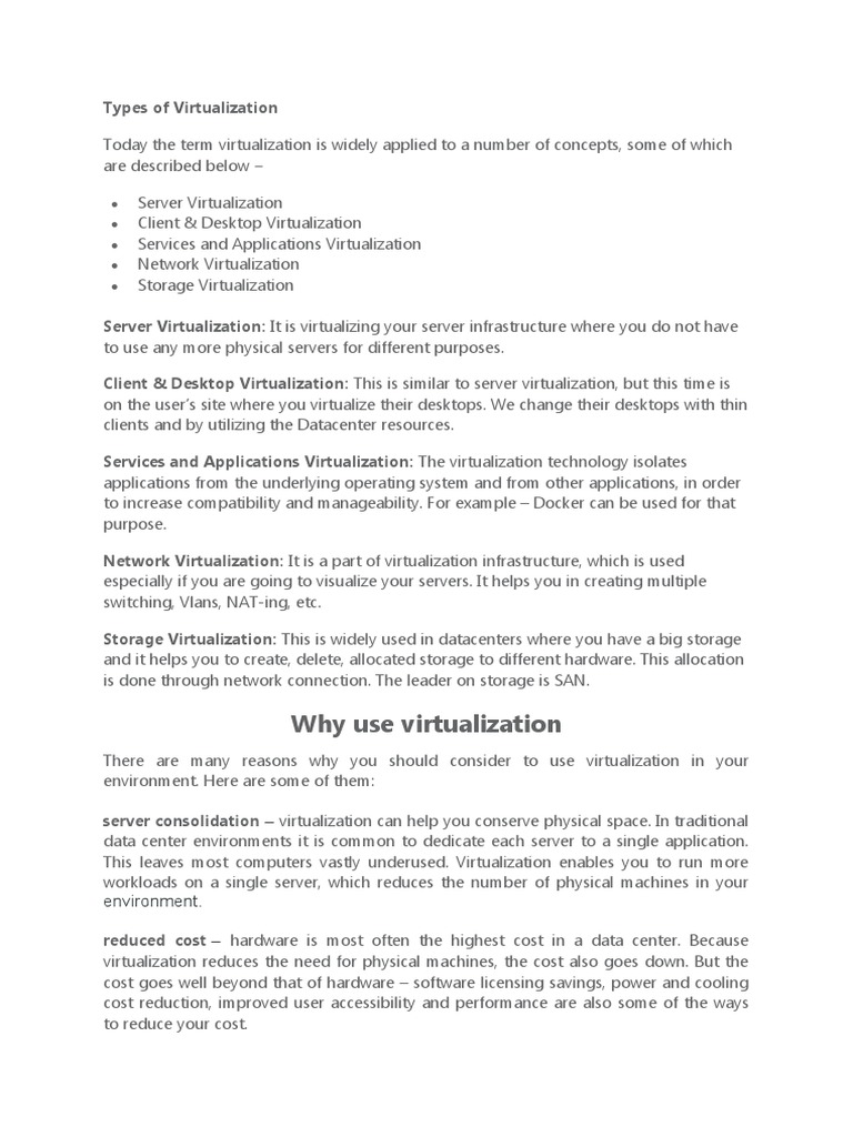 Types Of Virtualization Pdf Virtualization Server Computing
