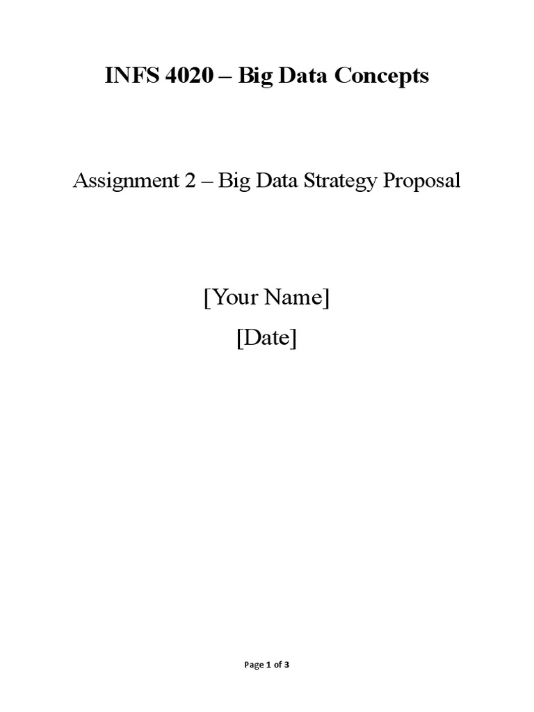 Assignment 2 Template - Big Data Strategy Proposal | PDF