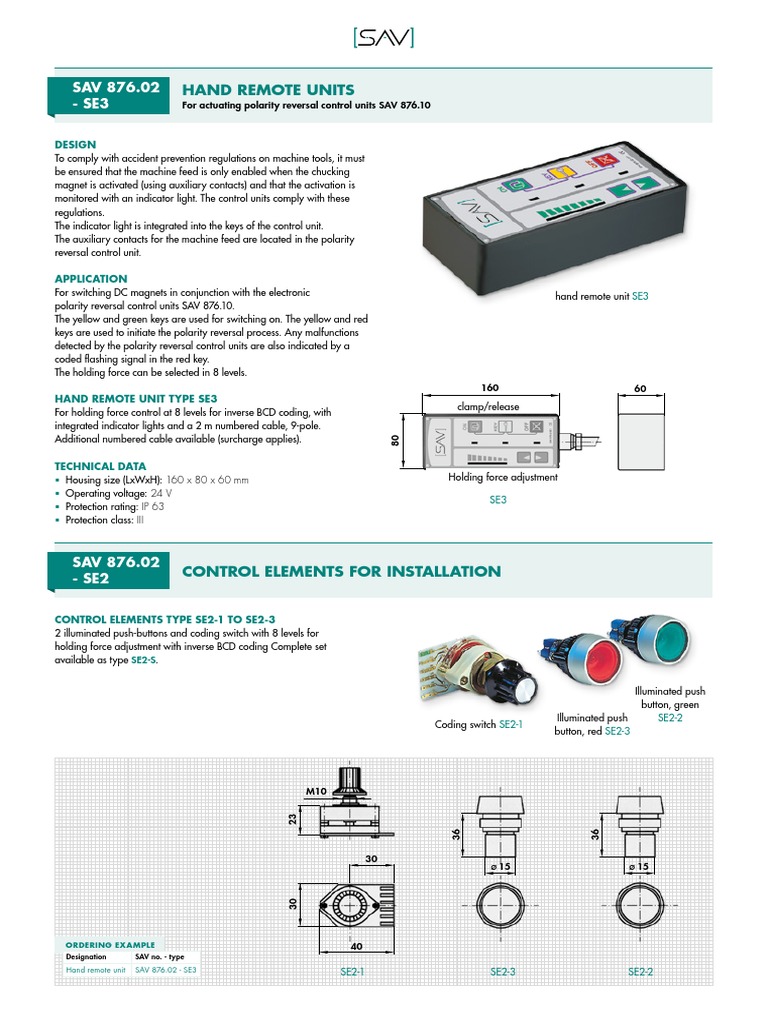 SAV 876 02 en | PDF | Switch | Computer Engineering