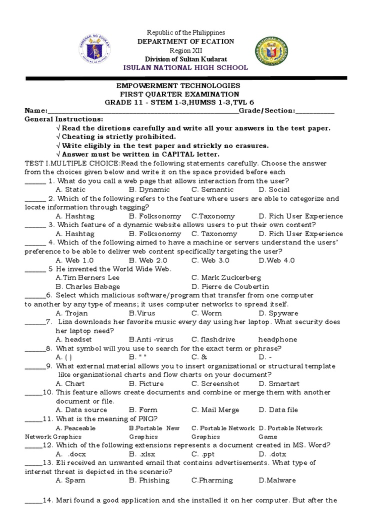 Yurag, Empowerment Exam | PDF | World Wide Web | Internet & Web