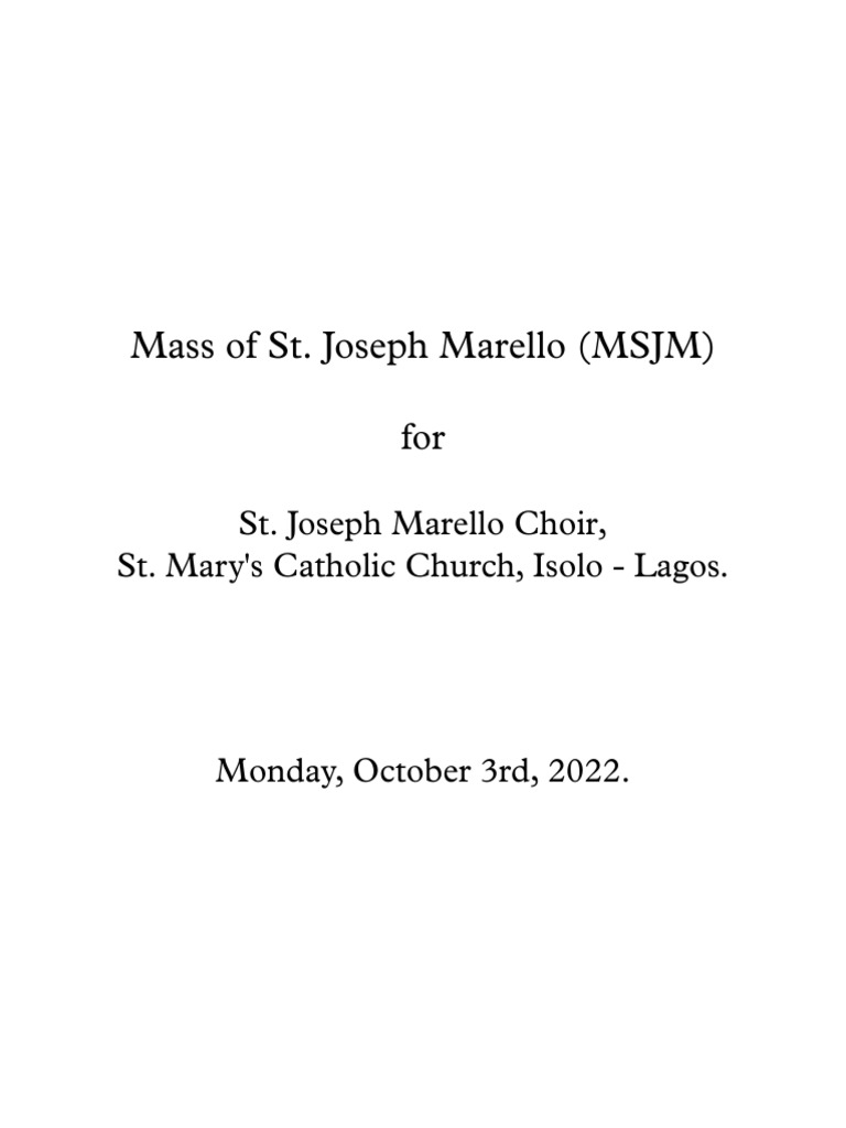 Lord Have Mercy (Kyrie Eleison) - Mass of ST Joseph Marello | PDF