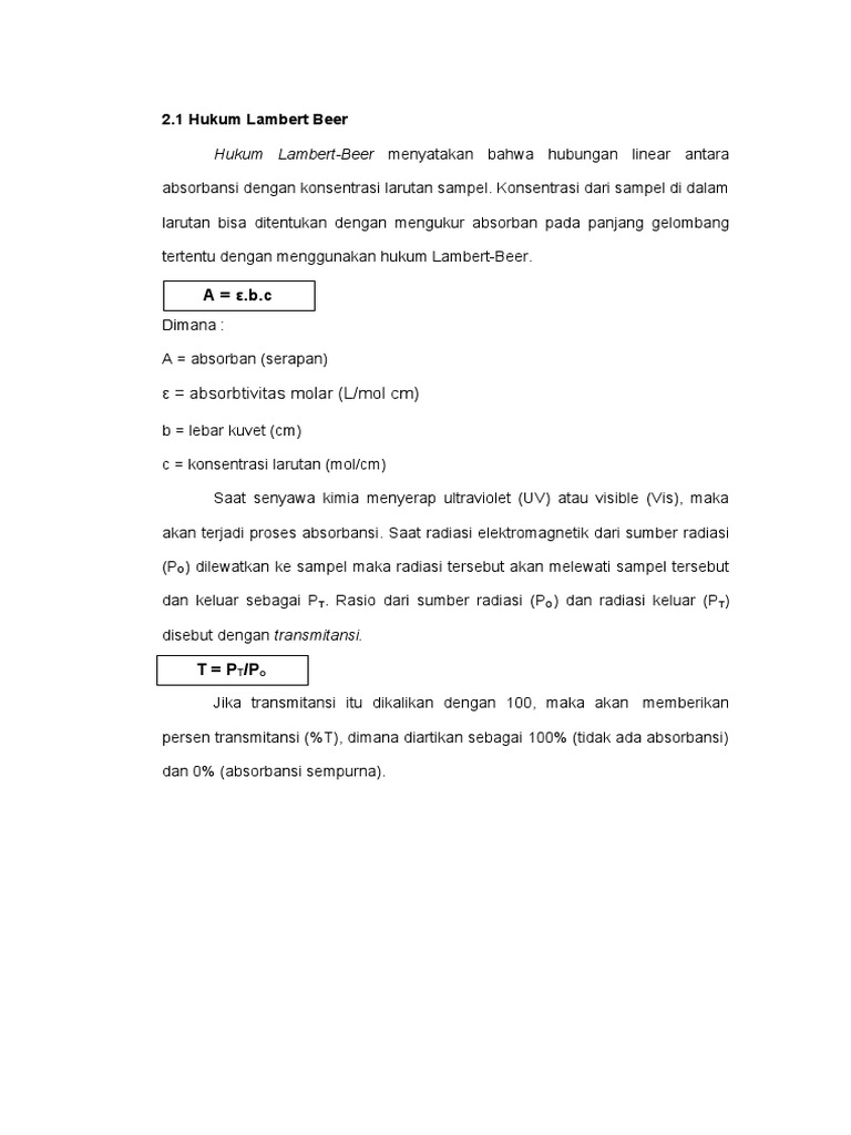 Hukum Lambert Beer Tek | PDF