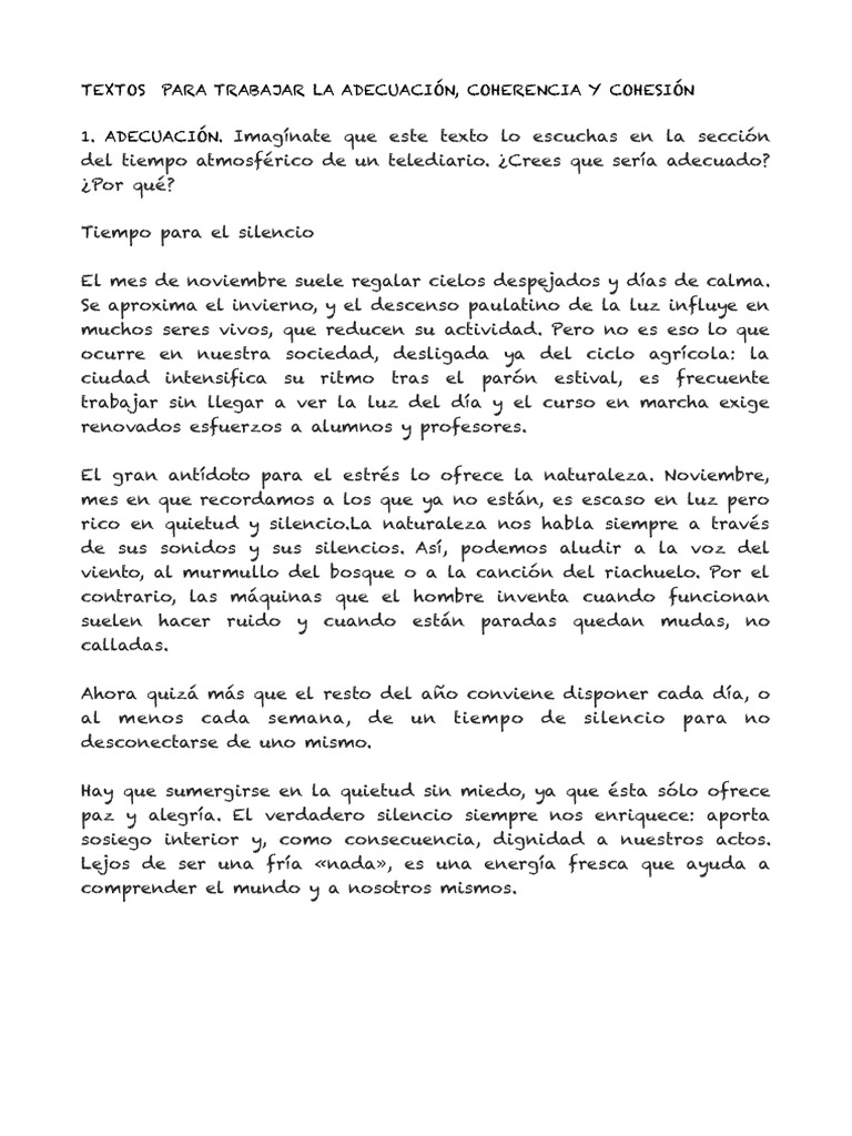 Textos para Trabajar La Coherencia y Cohesión | PDF | Amor | México