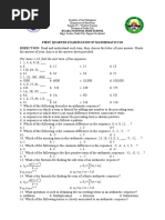 UNIFIED MATH 10 FIRST PERIODIC TEST With Answer Key | PDF | Sequence ...