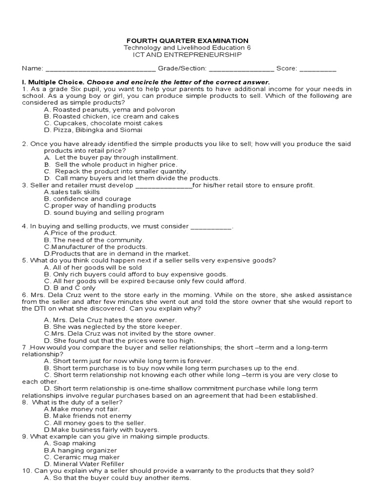 Epp 6 4TH Periodical Test Ict | PDF | Internet | Websites
