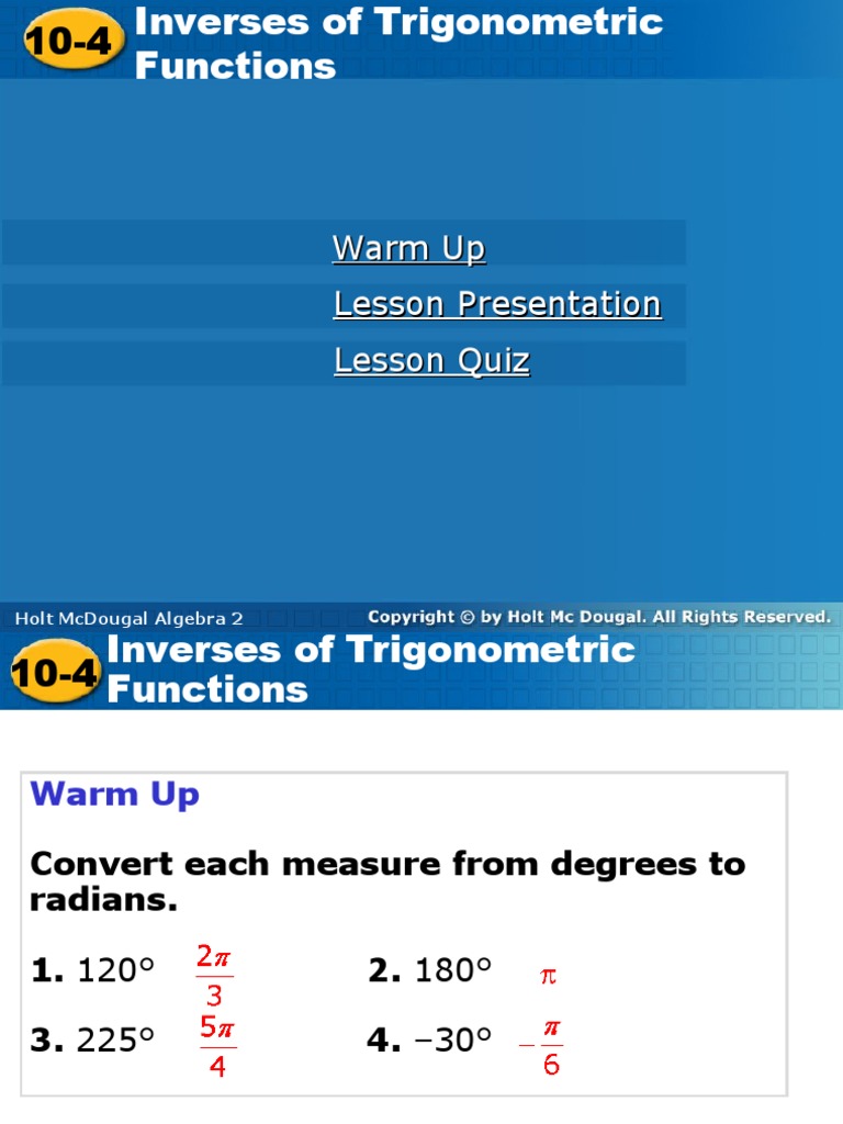 16 Inverses of Trig Functions | PDF | Trigonometric Functions ... 16 Inverses of Trig Functions | PDF | Trigonometric Functions ...