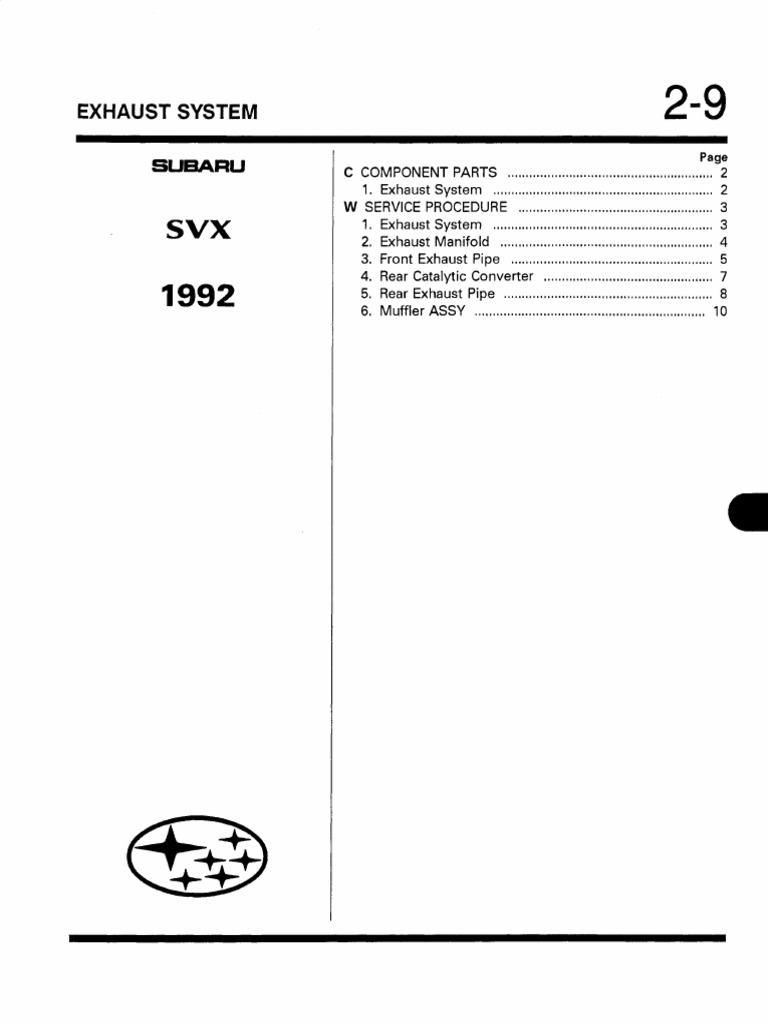 Subaru SVX 2-9 Exhaust System | PDF | Machines | Manufactured Goods